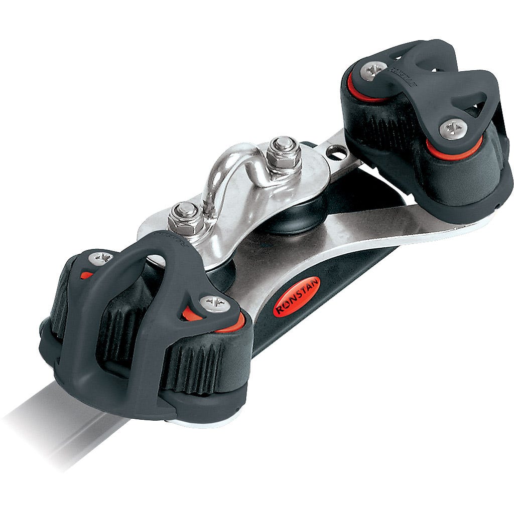 Series 22 Traveller Car, 2 Control Sheaves with Cleat - IMP