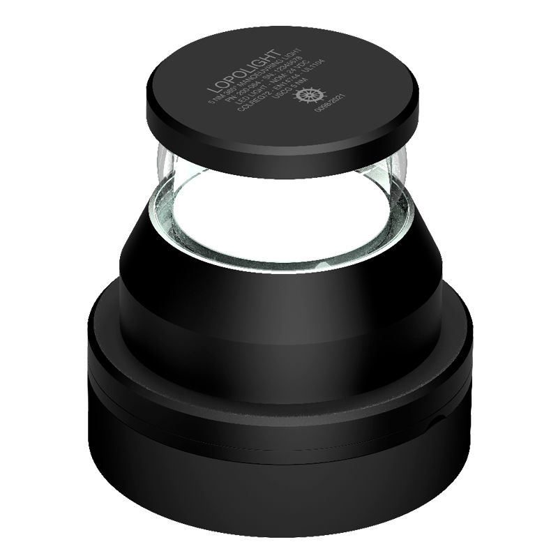 5nm 360° White maneuvering light, black w/0.7 meter cable - IMP