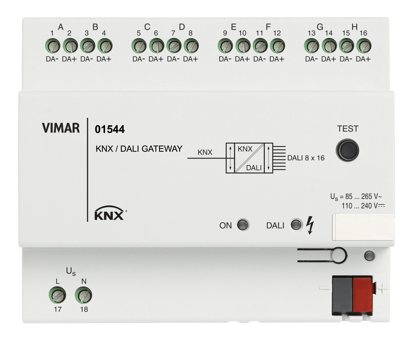 8-channel DALI KNX gateway - IMP