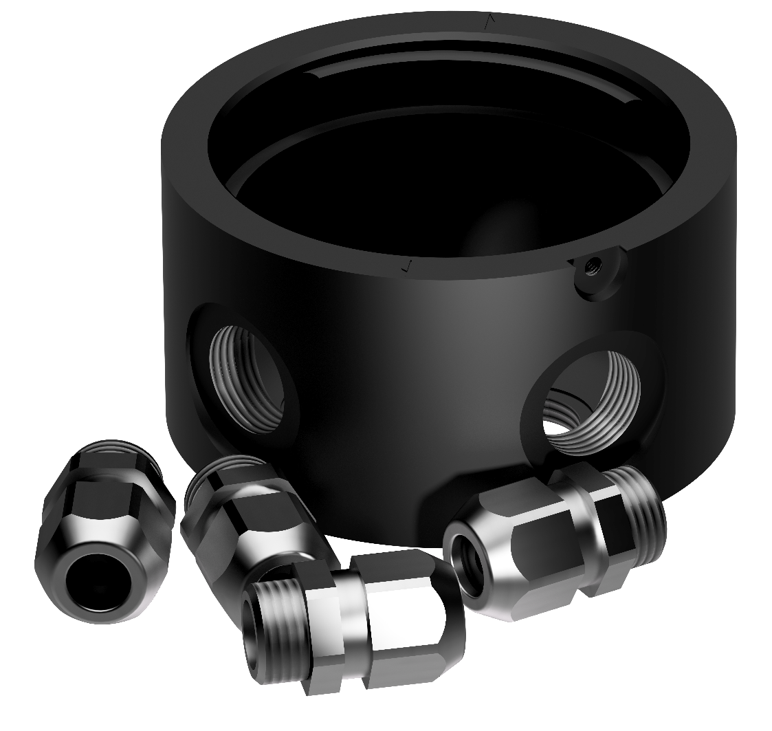 Aluminium Pro-mount base 2 side cable / 2 bottom cable K-lock, black - IMP