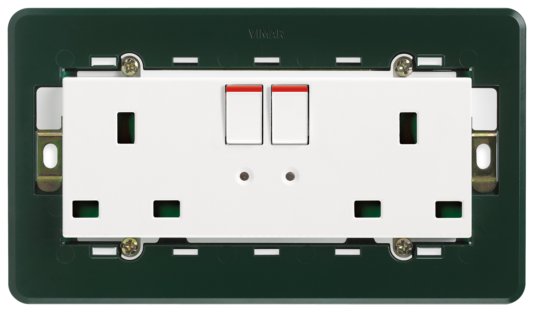 Two switch.2P+E 13A English outlet white - IMP